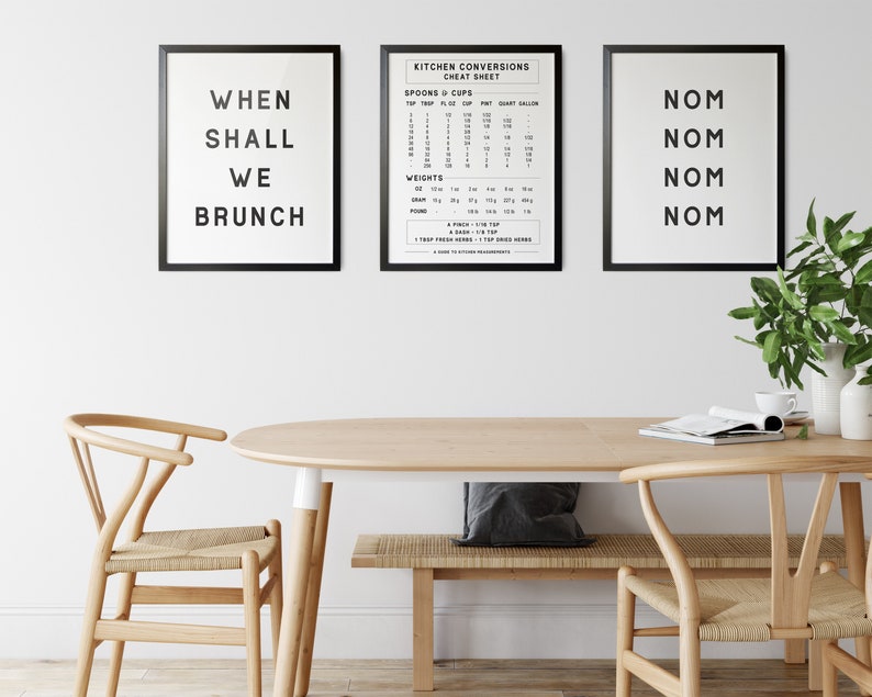Kitchen Conversion Chart | Kitchen Printable Wall Art | Kitchen Wall ...