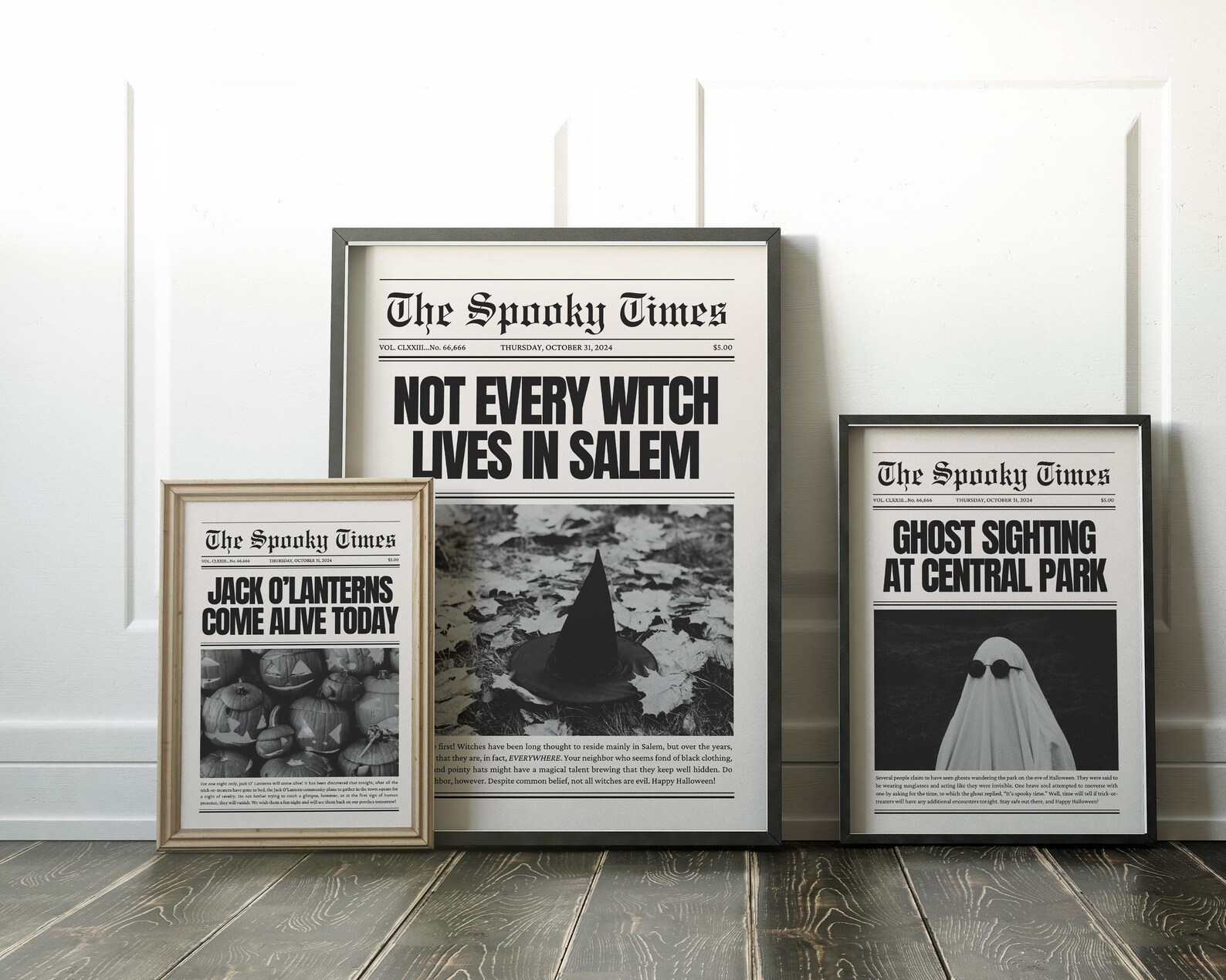 Retro Halloween Newspaper Print | Funny Spooky Season Decor | Halloween ...