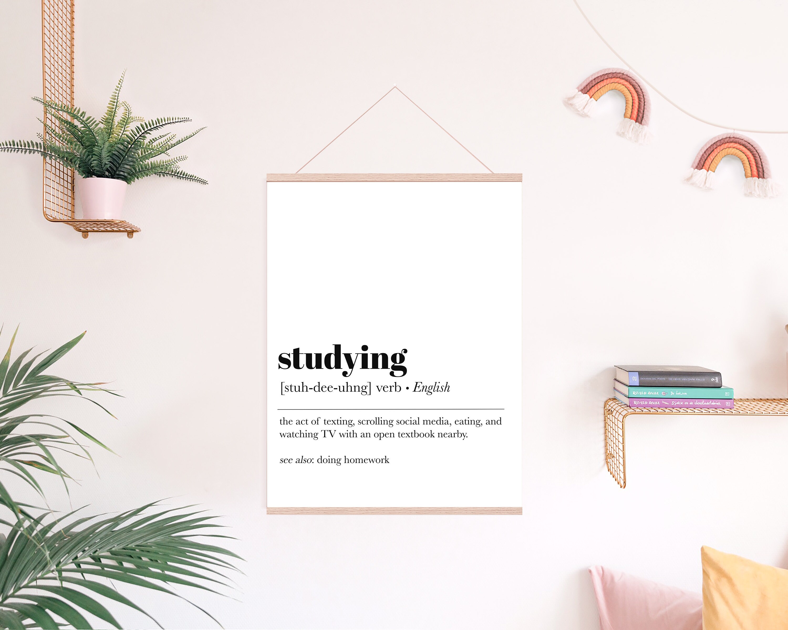 Study Definition Print | Studying Print | Teen Wall Art | Gift for ...