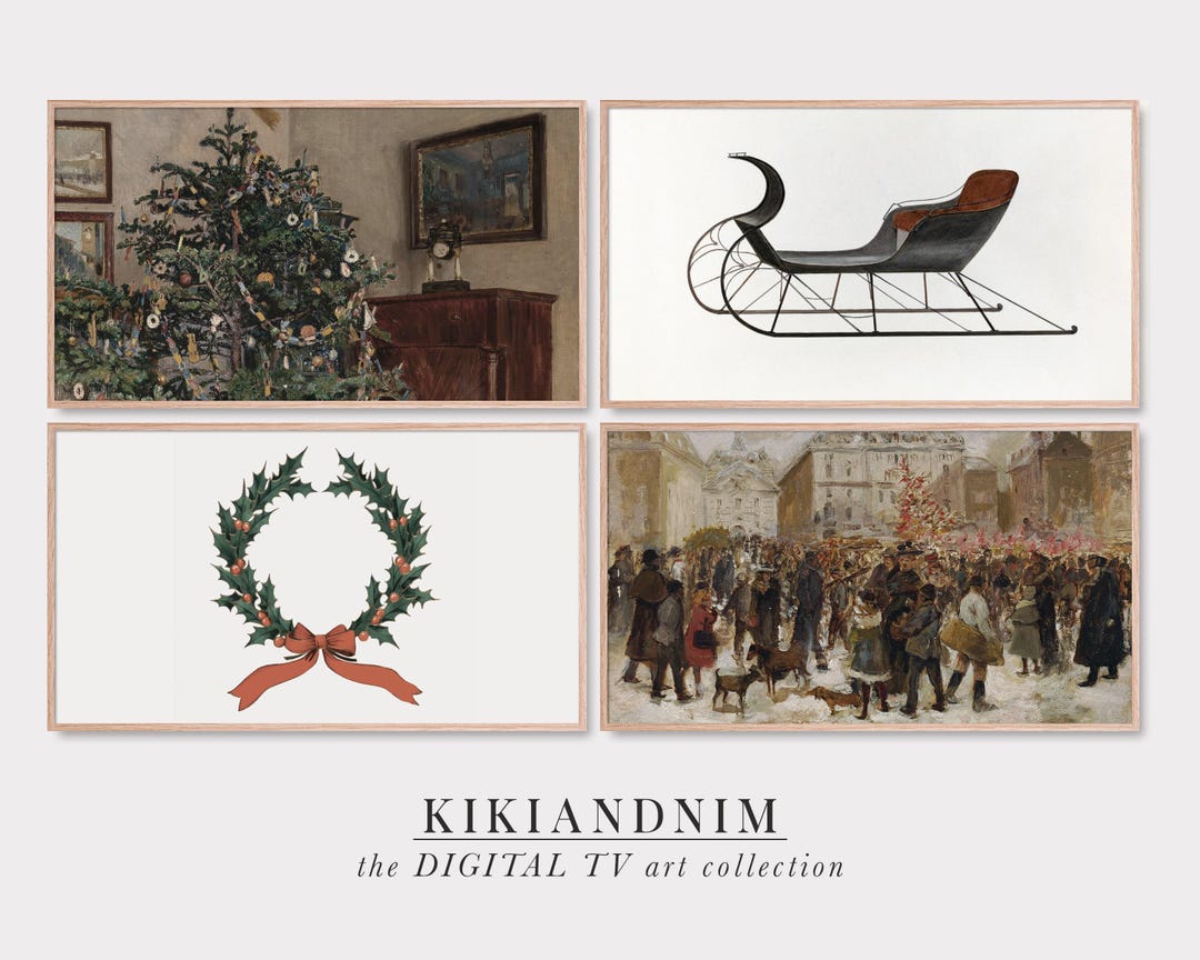 Christmas Frame Tv Art Set | Samsung Frame Tv Art Christmas | Vintage ...
