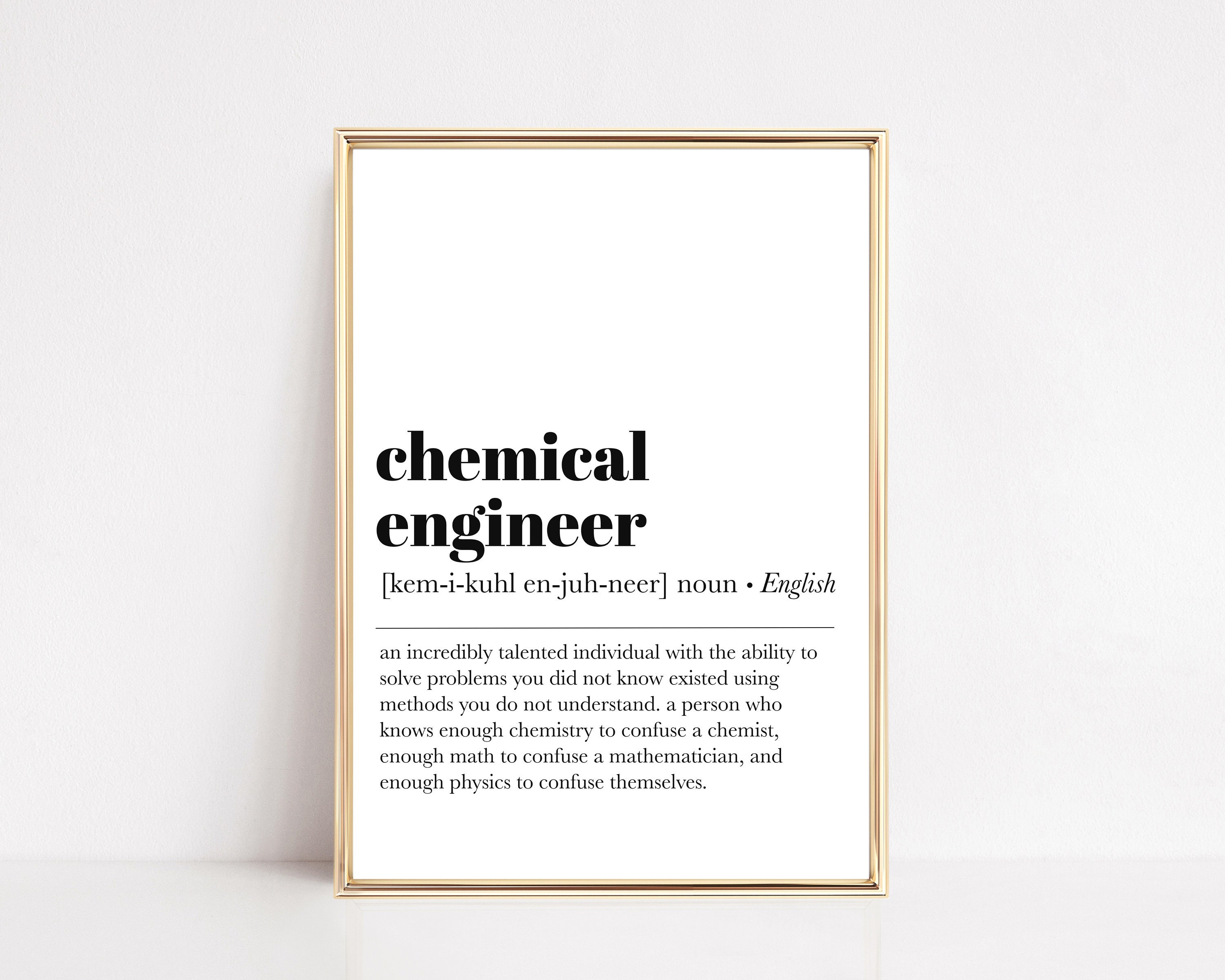 Chemical Engineer Definition Print Chemical Engineer Gifts - Etsy
