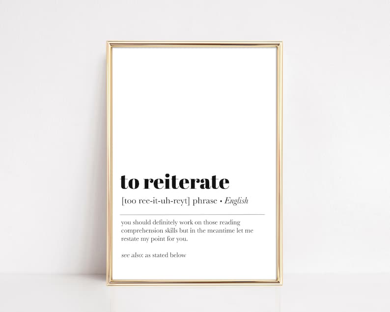 Funny Office Email Print | to Reiterate | Zoom Background | Office Wall ...