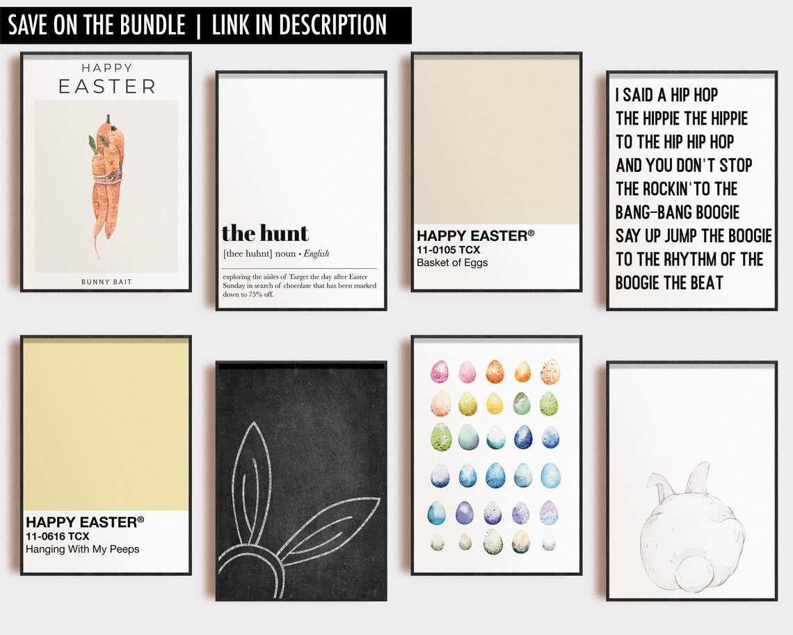 Easter Printable Wall Art Boho Easter Decor Easter Bunny - Etsy