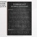 Penmanship Chart Educational Poster Homeschool Decor Neutral Classroom ...