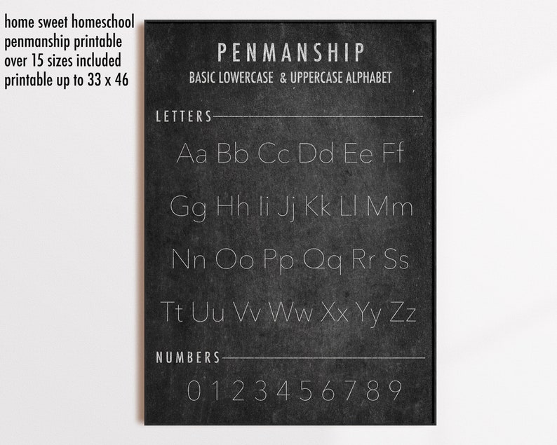 Penmanship Chart Educational Poster Homeschool Decor - Etsy