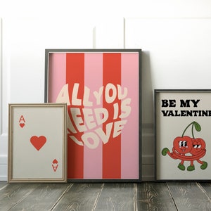 All You Need is Love Print | Valentines Printable | Trendy Retro Wall ...