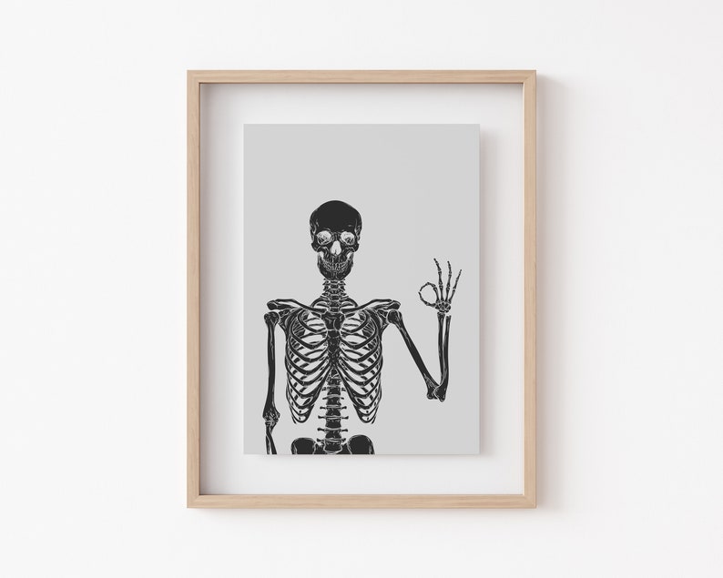 Halloween Prints | Skeleton Print | Set of 6 Prints | Skeleton Gallery ...