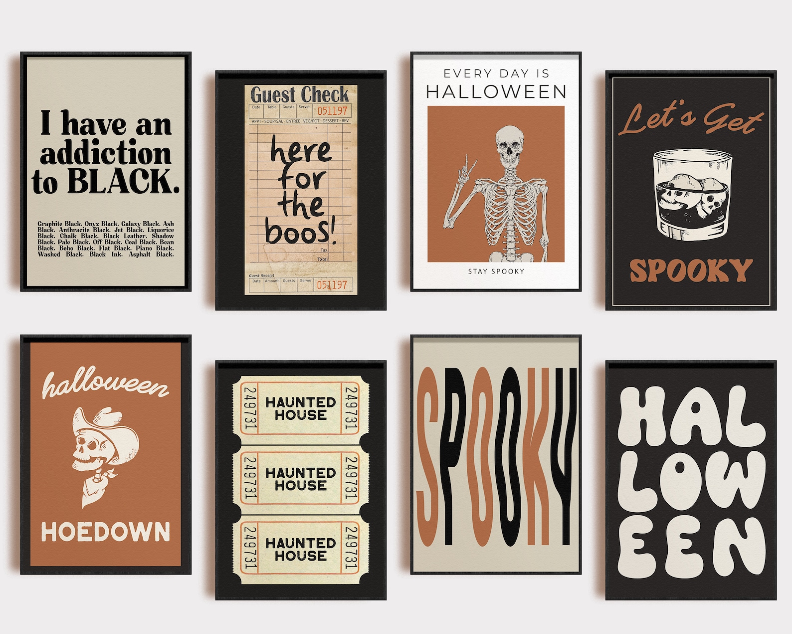 Halloween Prints 20 HALLOWEEN PRINTABLES Halloween Decor Halloween Art ...