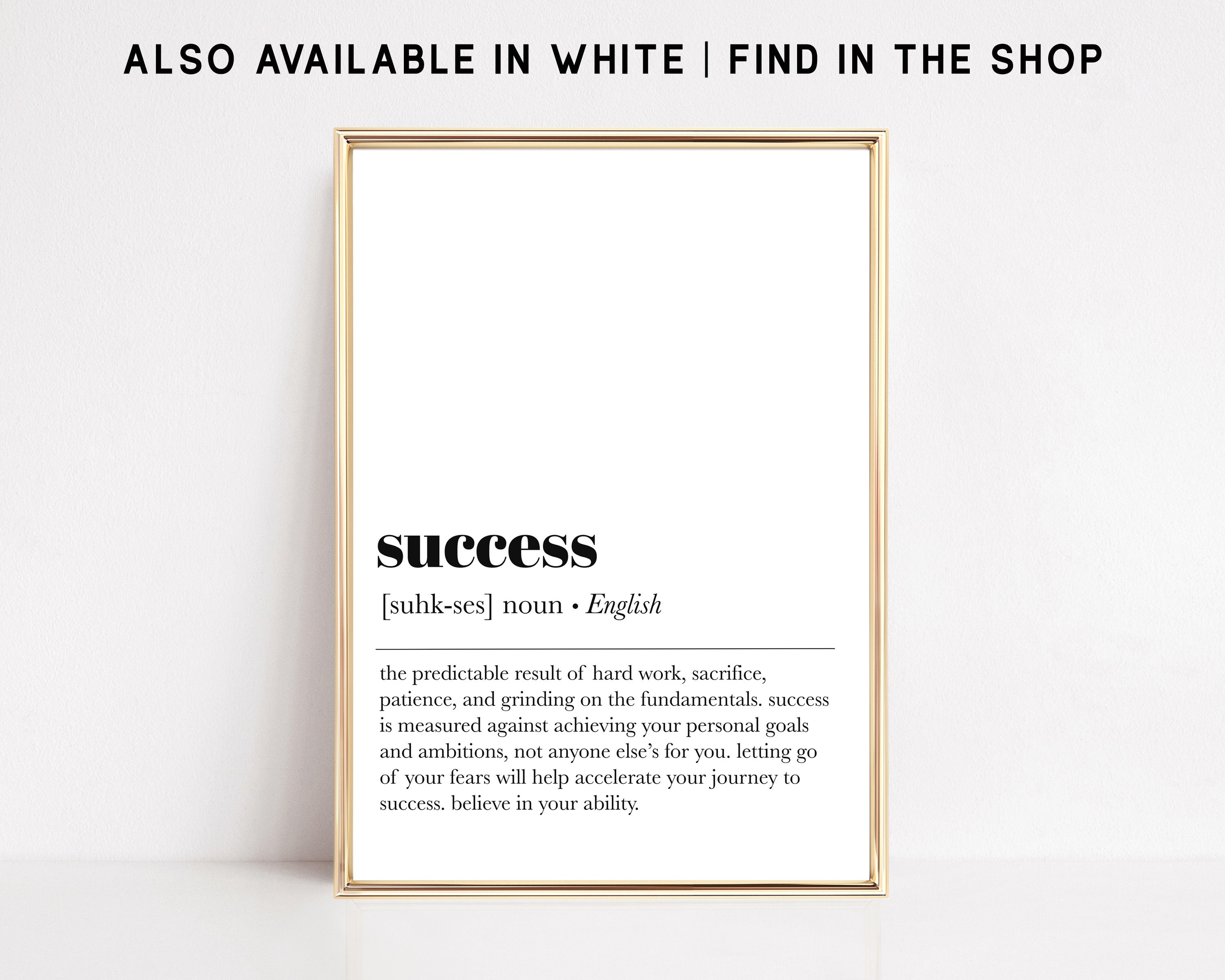 Success Definition Printable Office Wall Art Home Office | Etsy