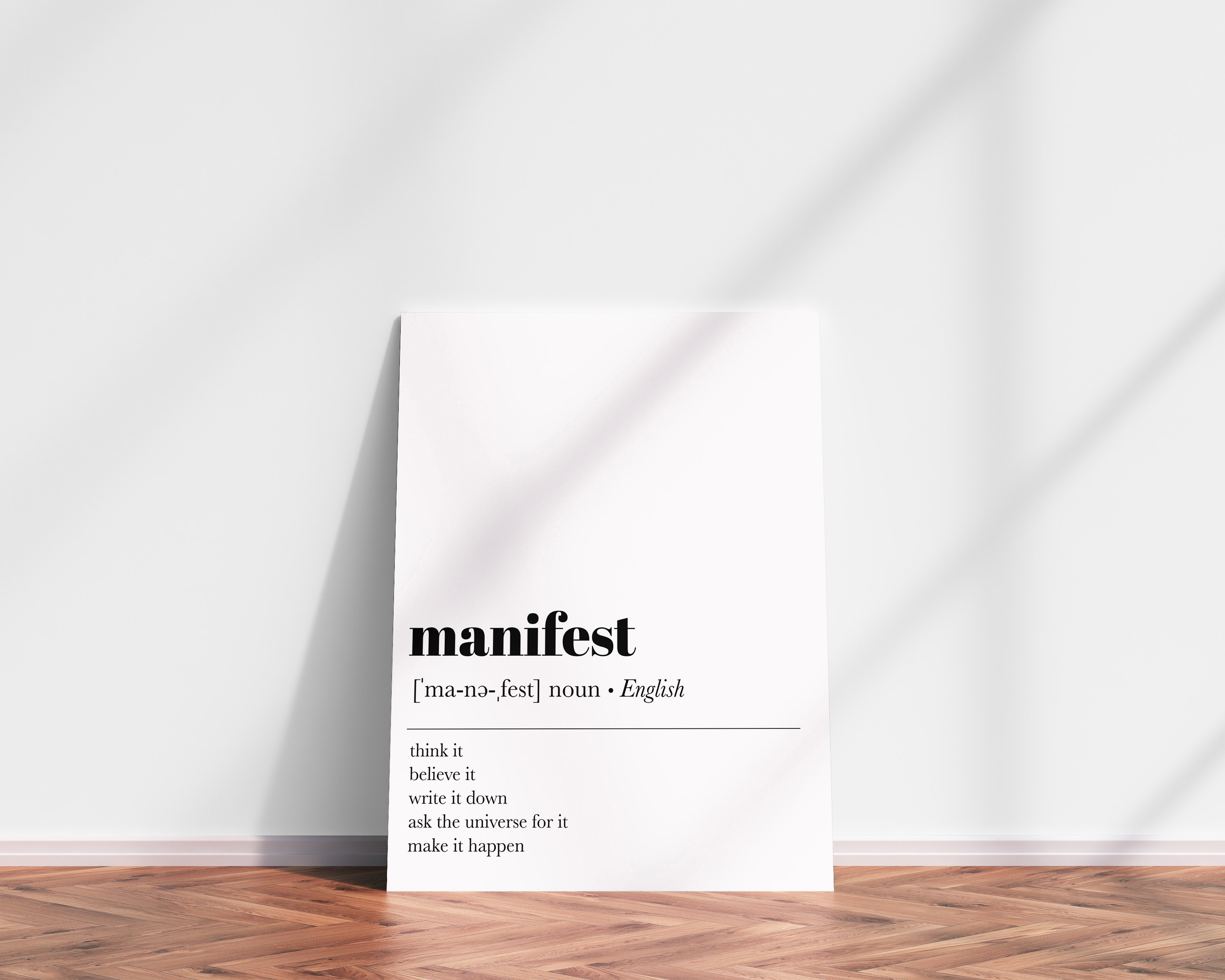 Manifest Definition Print Inspirational Wall Art Happiness - Etsy Canada