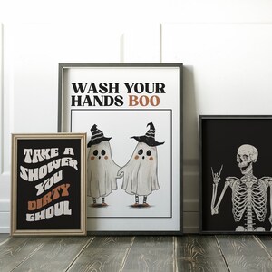 Halloween Bathroom Decor | Wash Your Hands Sign | Halloween Bathroom ...