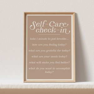 Self Care Poster | Set of 2 Prints | Self Care Wall Art | Mental Health ...