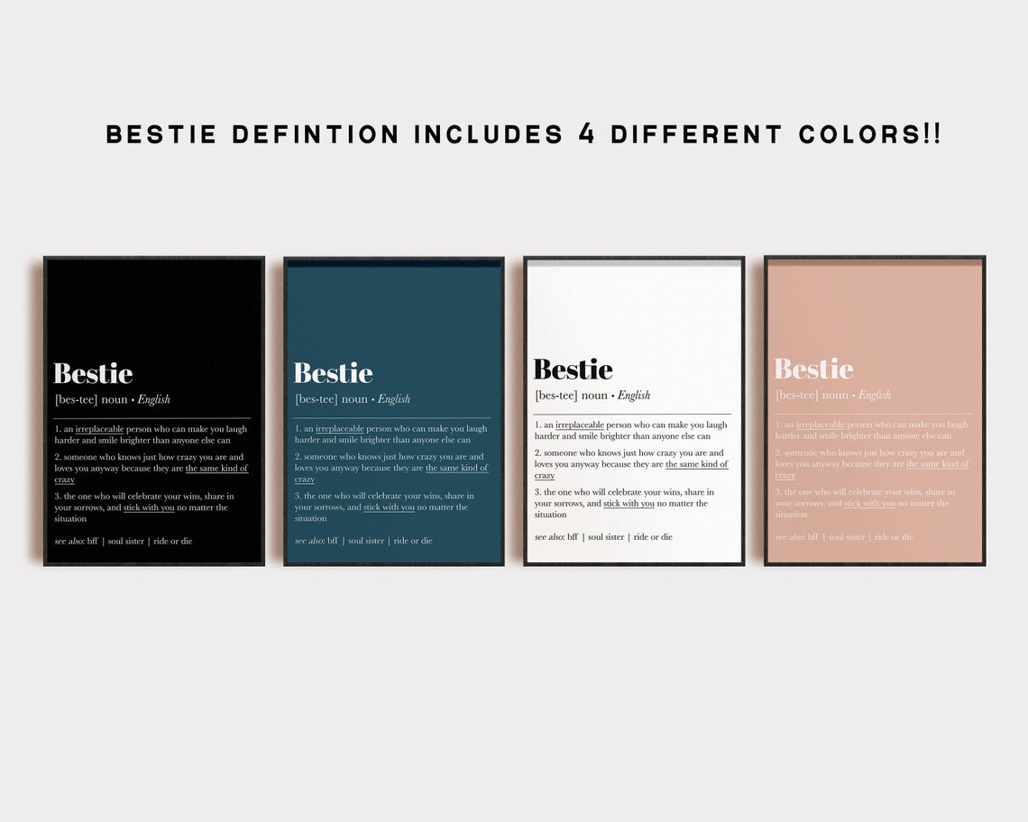 Bestie Definition Print Best Friend Gift Gift for Friend | Etsy