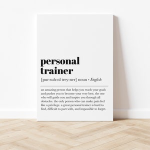 Personal Trainer Definition Print Gift for Personal Trainer Gym Wall ...