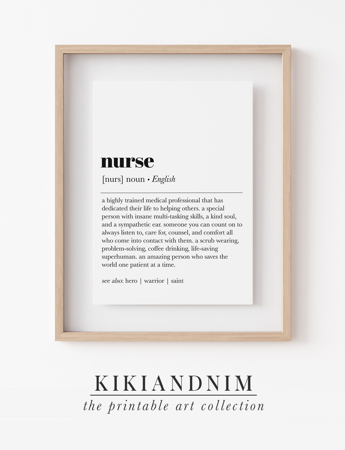 Nurse Definition Print Nurse Gift for Women Gift for Male - Etsy