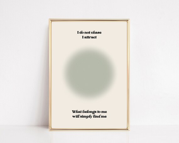 Manifest Poster I Do Not Chase I Attract Aura Poster | Etsy