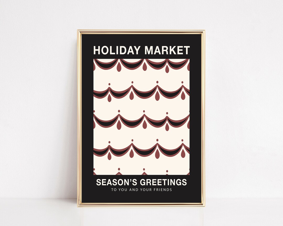 Christmas Print | Holiday Market Poster | Christmas Wall Art | Holiday ...