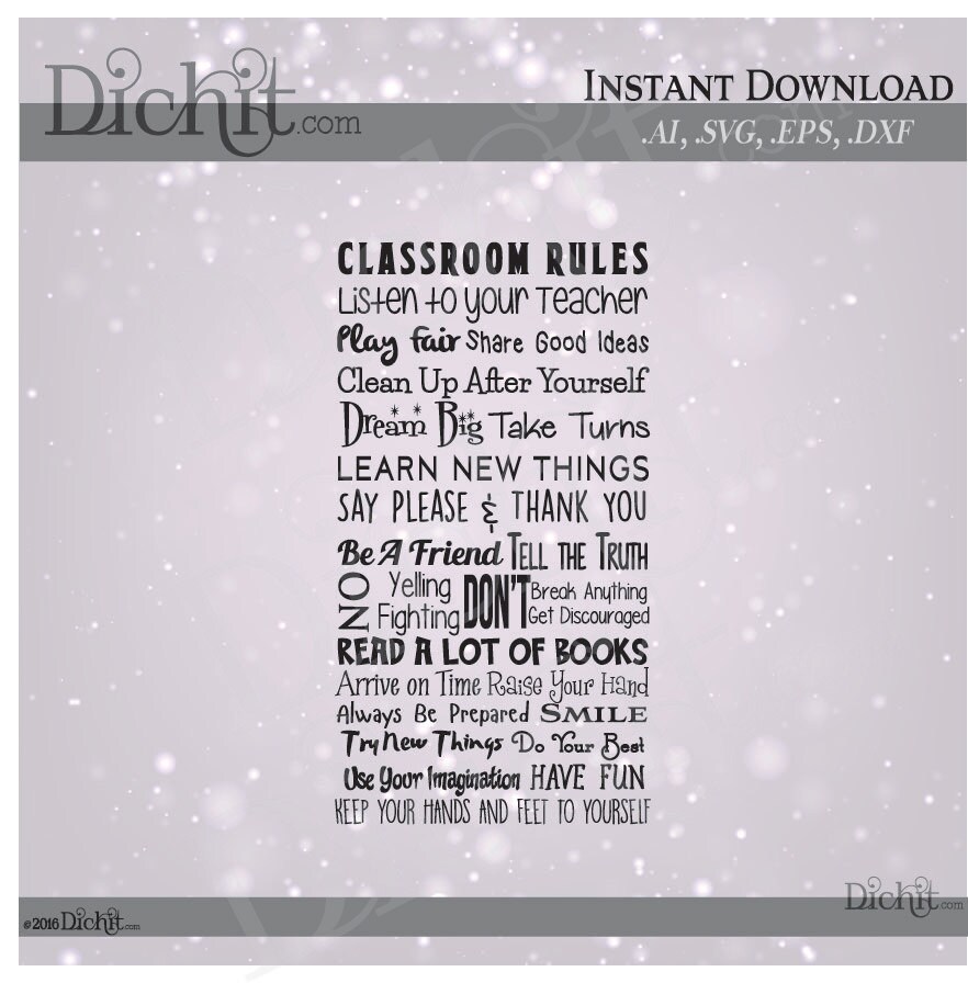 Classroom Rules Teacher Read Books Learn New Things Dream Big - Etsy