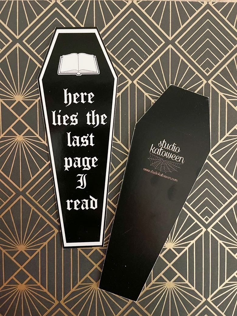 Here Lies the Last Page I Read Bookmark - Etsy