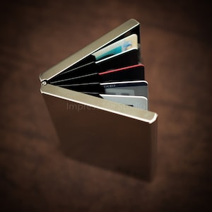 Monogram Stainless Steel RFID Blocking Wallet With Release Button - Etsy