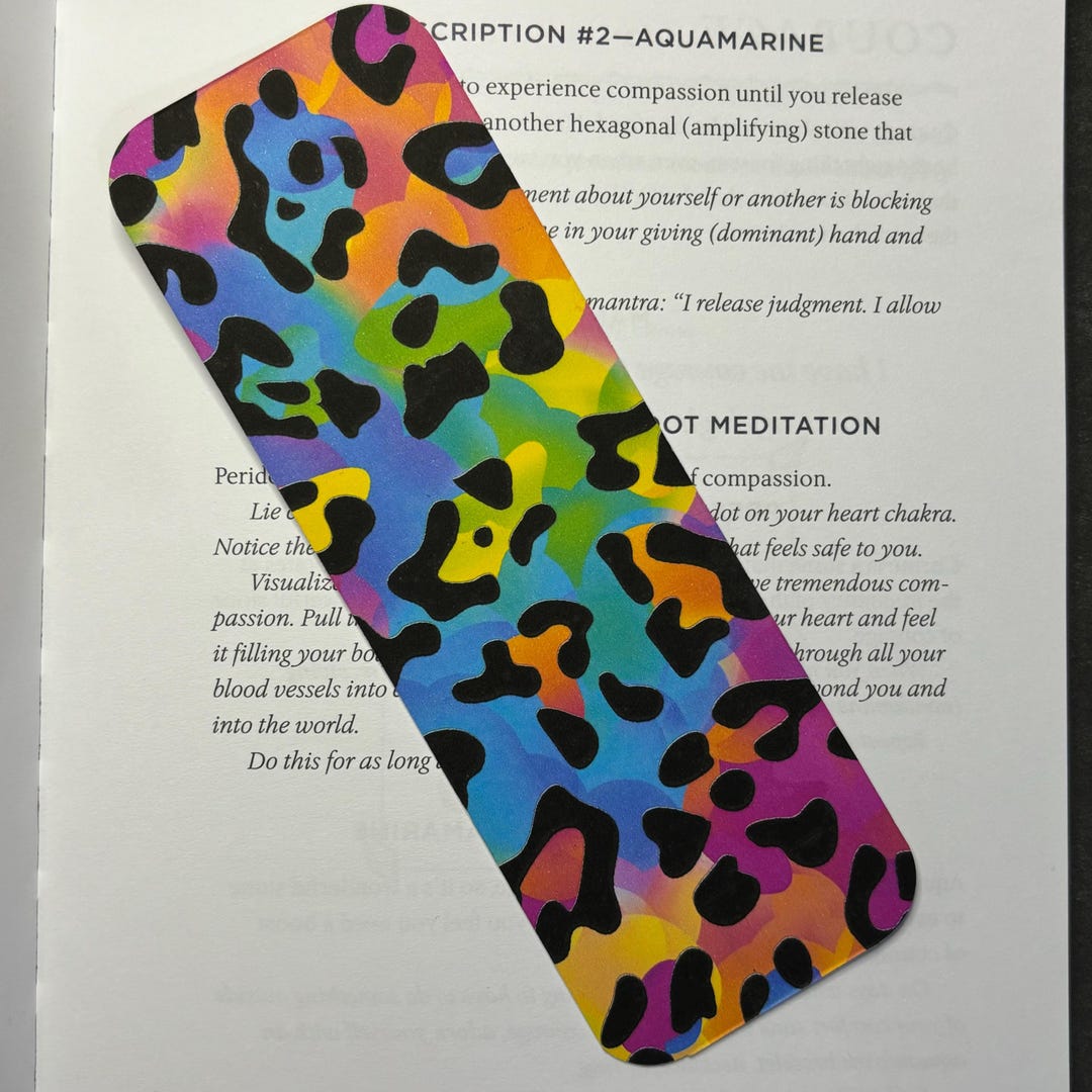 90s Leopard Rainbow Pattern Bookmark, Retro Bookmark, Cute Reading ...