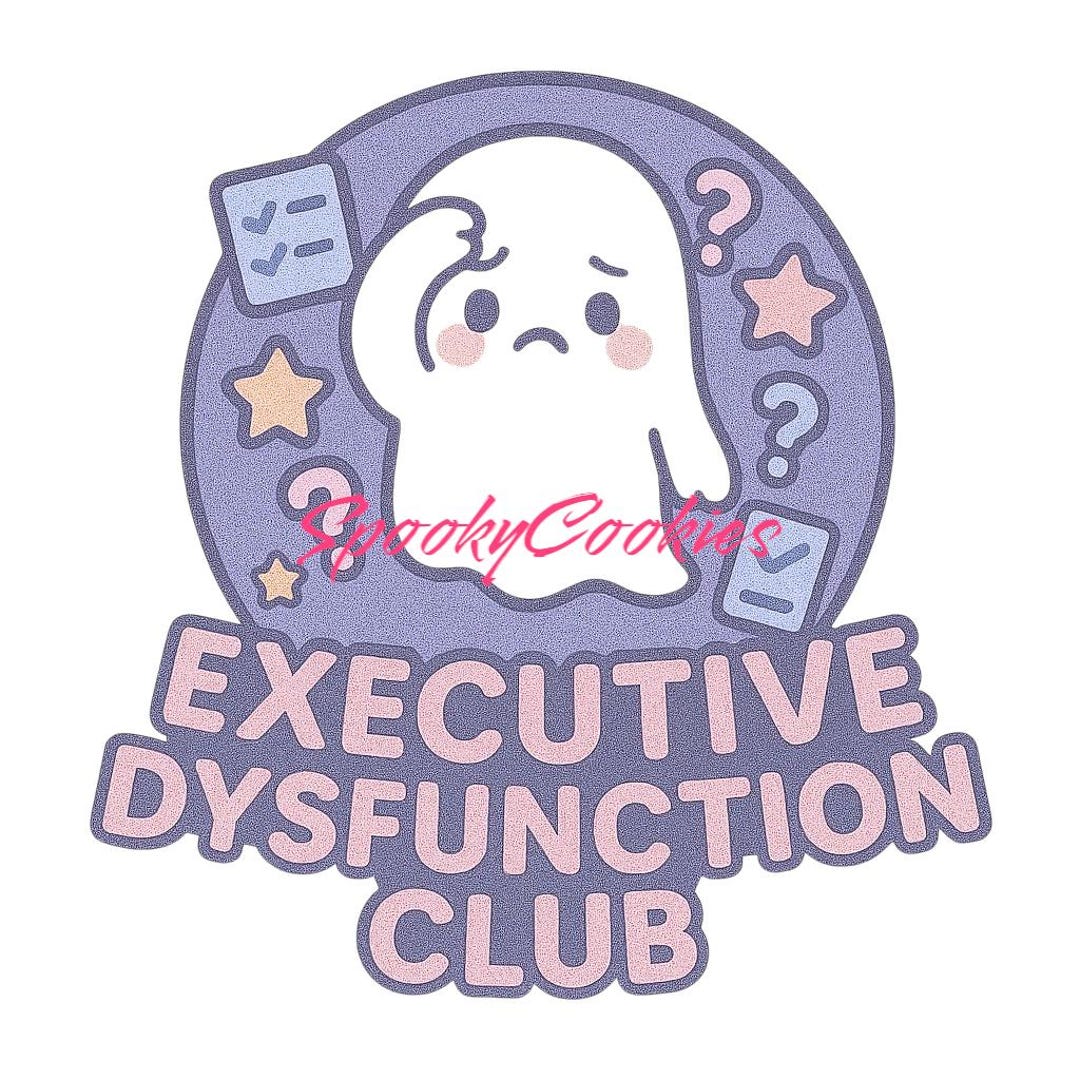 Executive Dysfunction Club Sticker – Cute Neurodivergent Ghost Vinyl ...