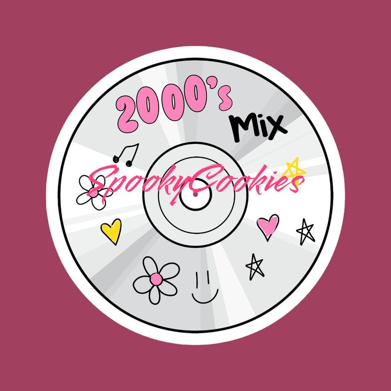 2000s Mix’ Burned CD Sticker – Retro Y2K Aesthetic Music Decal ...