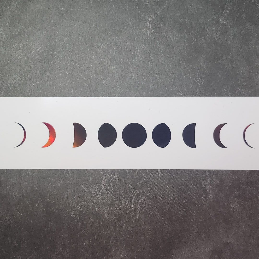 Lunar Cycle Wall Art - Elegant Moon Phase Vinyl Decal, Celestial Decor ...