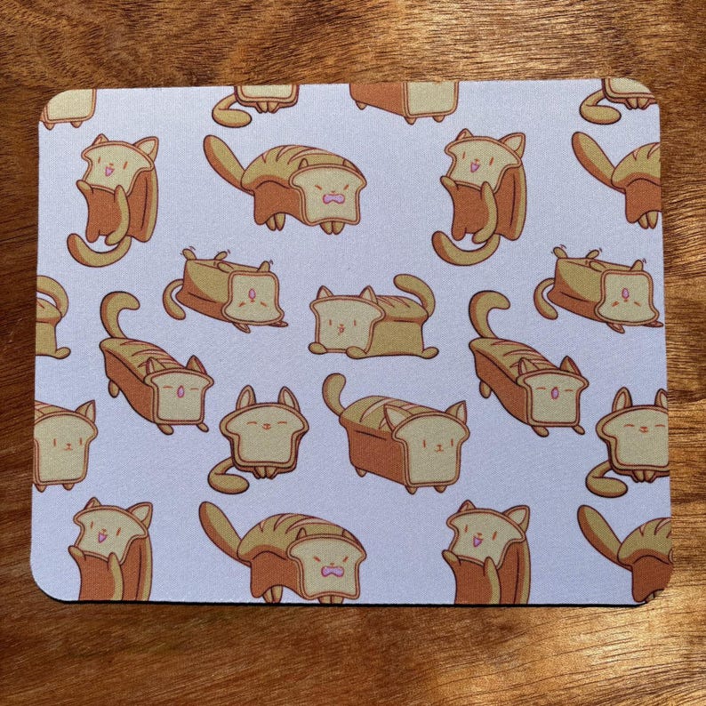 Kawaii Bread Cat Mouse Pad – Toast Cat Loaf Desk Mat for Cute Desk ...