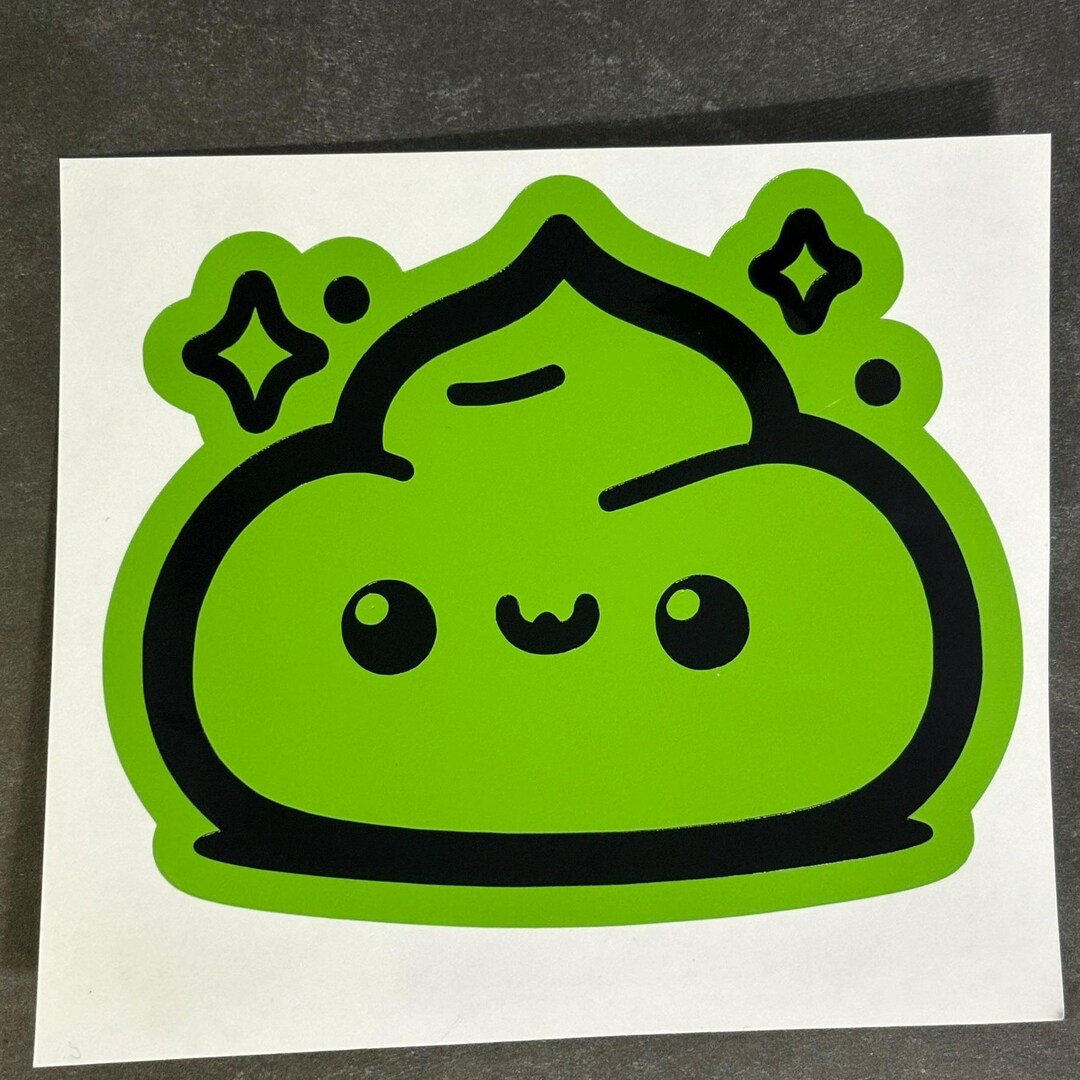 Kawaii Poop Decal - Cute and Funny Vinyl Sticker for Laptops, Water ...