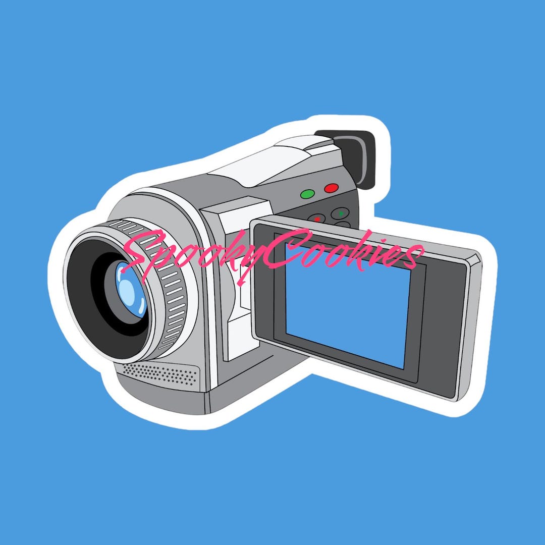 Silver 2000s Camcorder Sticker – Retro Y2K Aesthetic Tech Decal ...