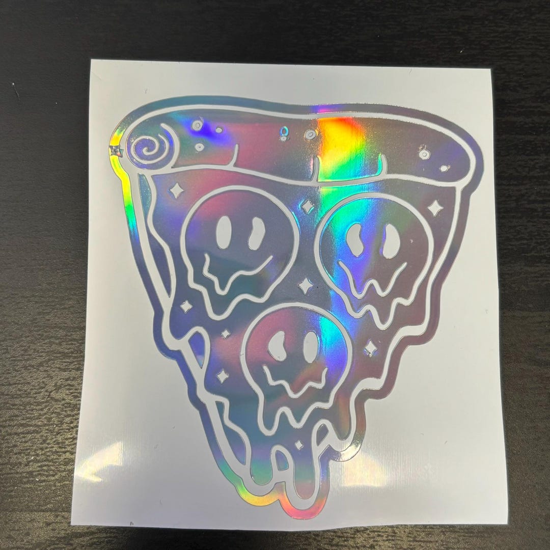 Trippy Pizza Slice Decal, Vinyl Sticker, Psychedelic Pizza Art, Fun ...