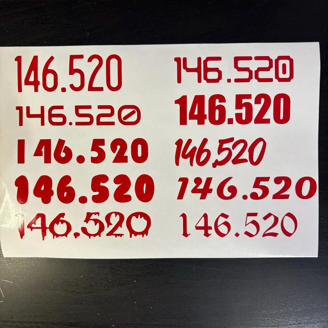 Simplex National Calling Frequency 146.520 Decal, Vinyl Ham Radio ...