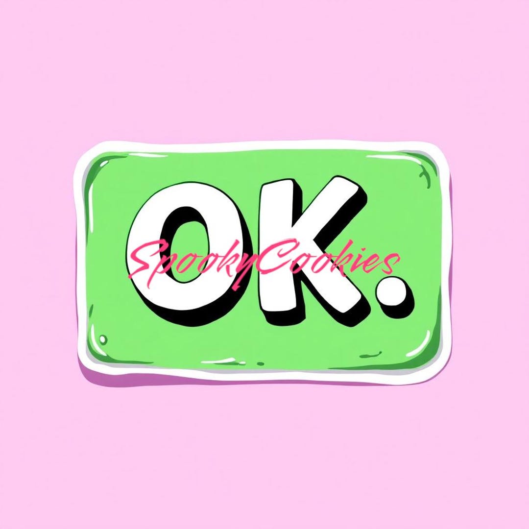 Retro "ok" Sticker – Fun Holographic or Glossy Vinyl - Etsy