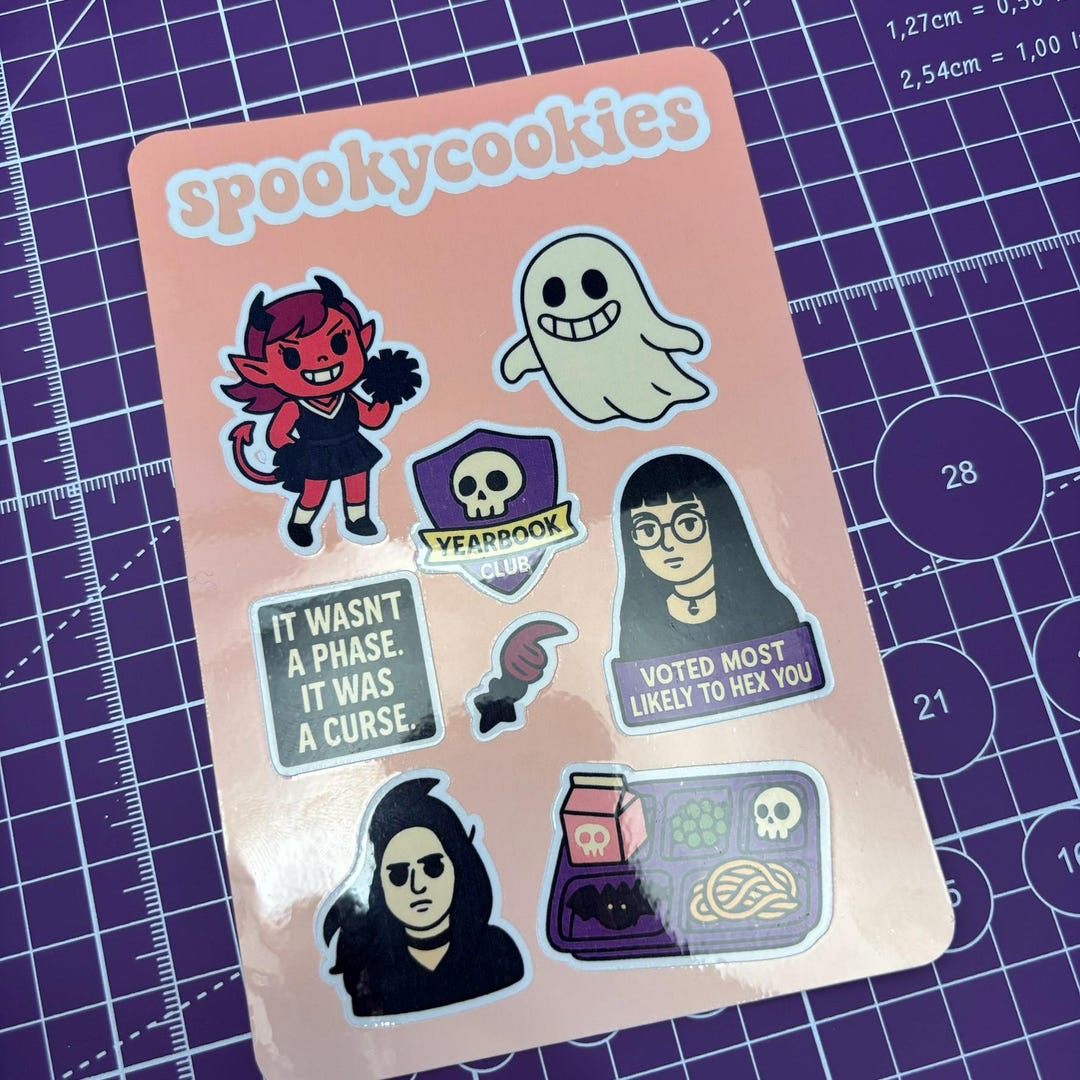 Cursed Yearbook Club Sticker Sheet – Goth Kawaii School Vibes - Etsy