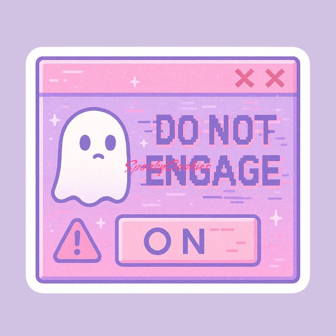 Do Not Engage Sticker – Kawaii Glitch Alert Pop-up With Ghost - Etsy