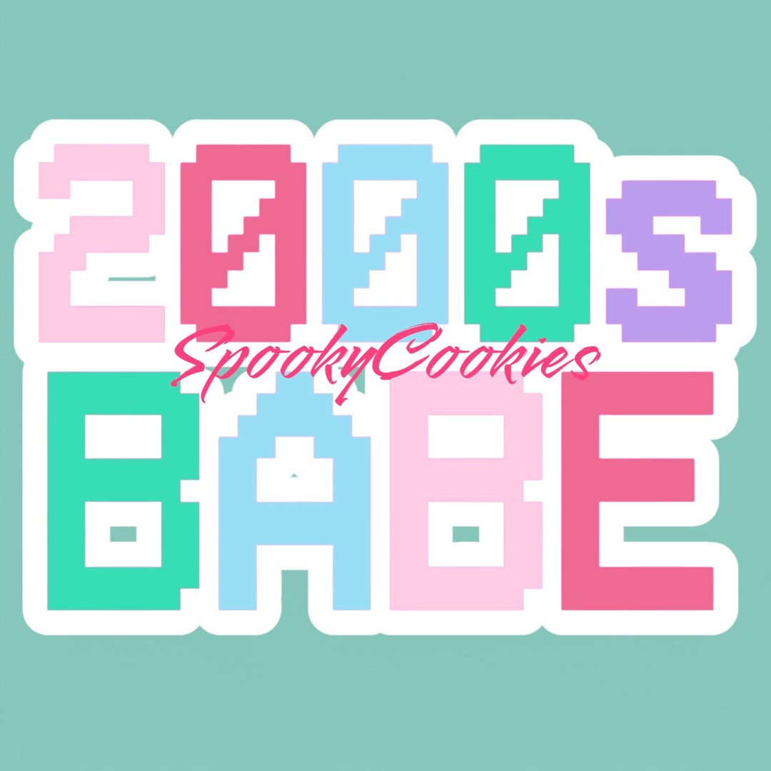 2000s Babe’ Sticker – Pastel Digital Font Y2K Aesthetic Decal, Retro ...
