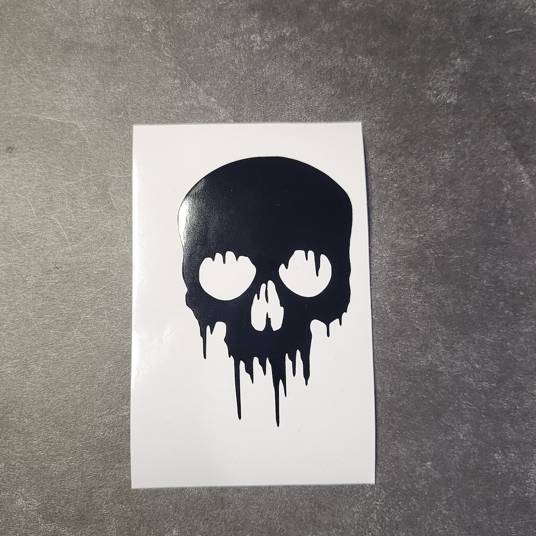Creepy Dripped Skull Decal, Spooky Halloween Vinyl Sticker, Horror ...