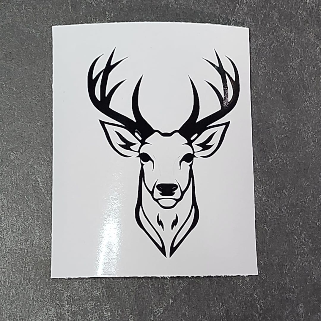 Rustic Deer Head Decal - Majestic Antler Vinyl Sticker, Home Decor ...