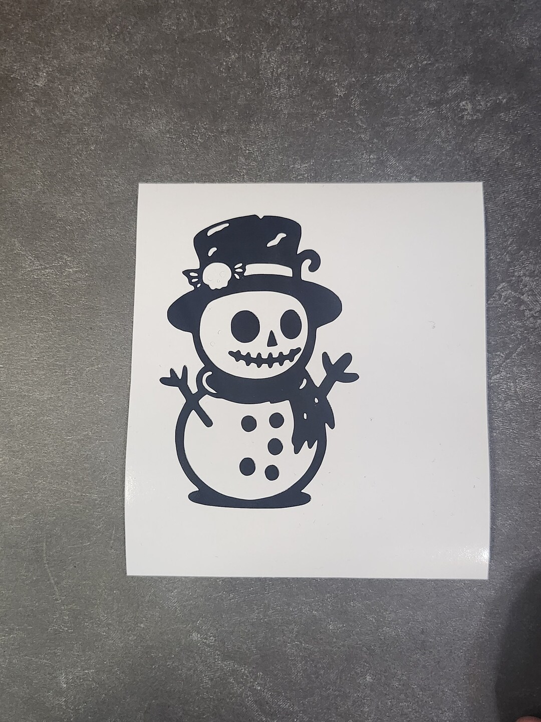 Cute Skeleton Snowman Decal, Adorable Winter Decor, Christmas Sticker ...