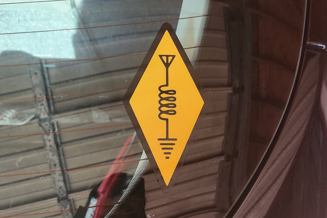Yellow Ham Radio Symbol Decal Holographic or Reflective or Standard ...