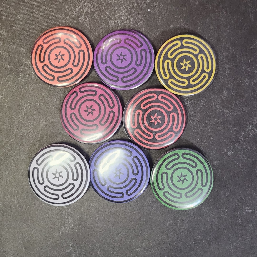 Hecate Wheel 1.5 Button Pin Mystical Pagan Symbol, Enchanting Accessory for Jackets & Bags ...