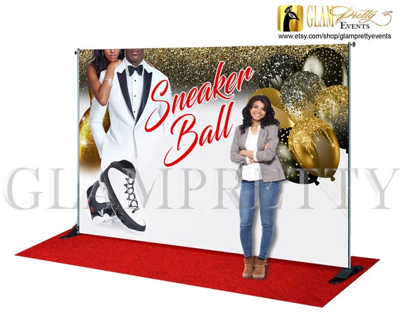 Black Gold & White Sneaker Ball Backdrop 10ft Wide X 8ft - Etsy