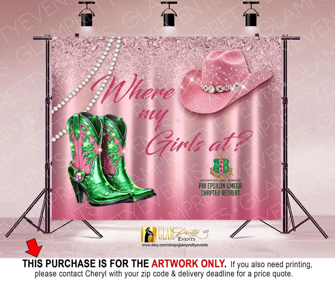 Pink and Green Boots on the Ground Backdrop, AKA Divine 9 Sorority ...