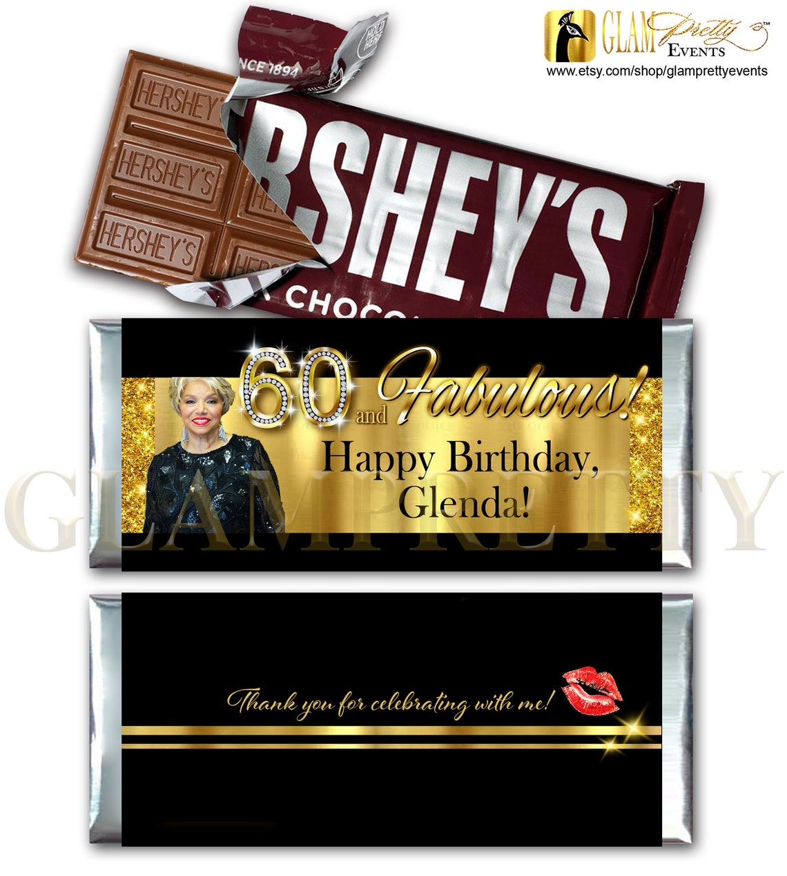 60 and Fabulous Black & Gold Glitter 60th Birthday Diamond | Etsy