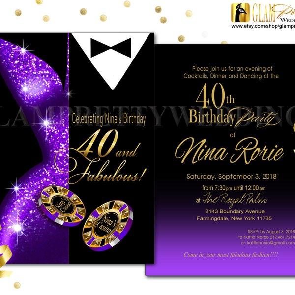 40th Birthday Invite Las Vegas - Etsy