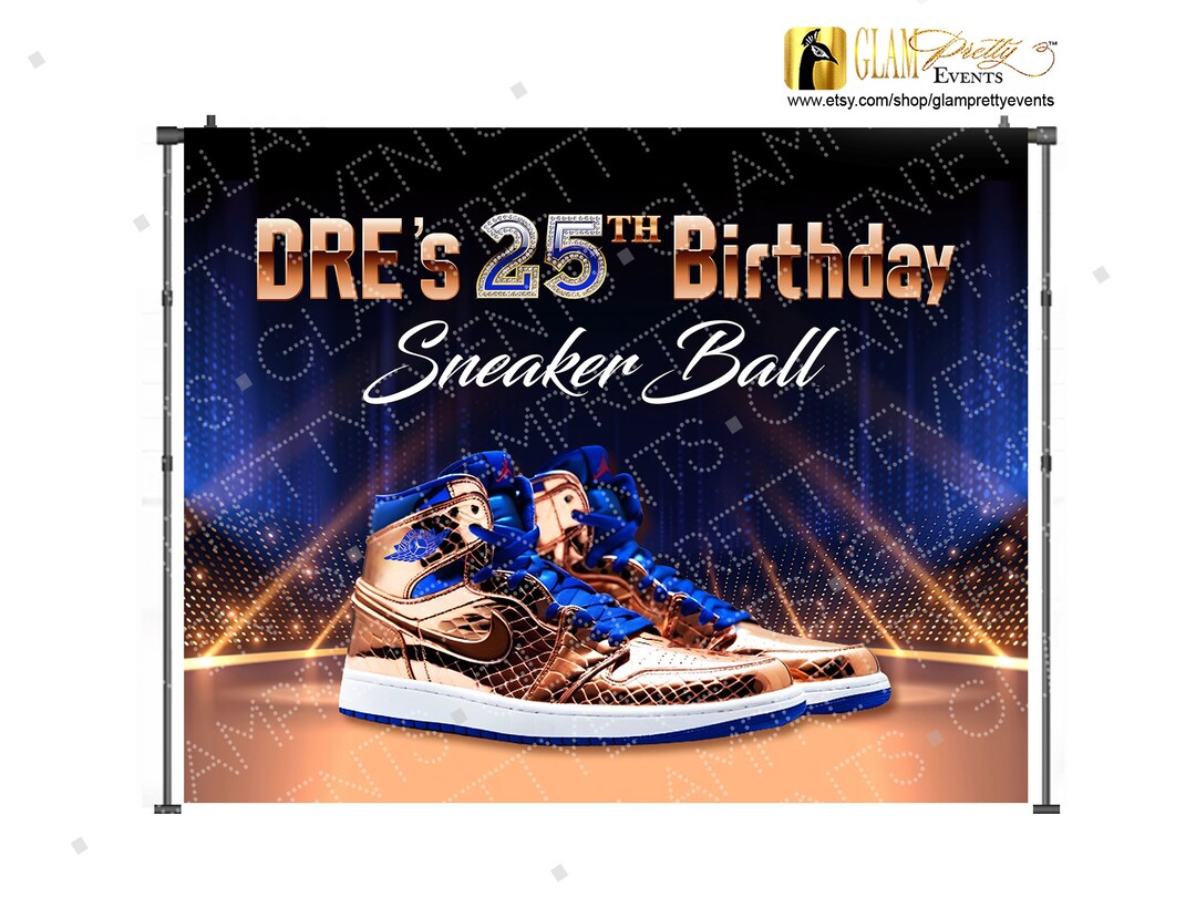 Sneaker Ball Backdrop Rose Gold, Royal Blue, Black - Artwork for Any ...