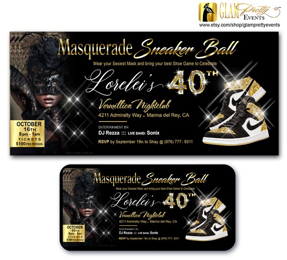 Masquerade Sneaker Ball Bling Gold Glitter Air Jordan Ones - Etsy