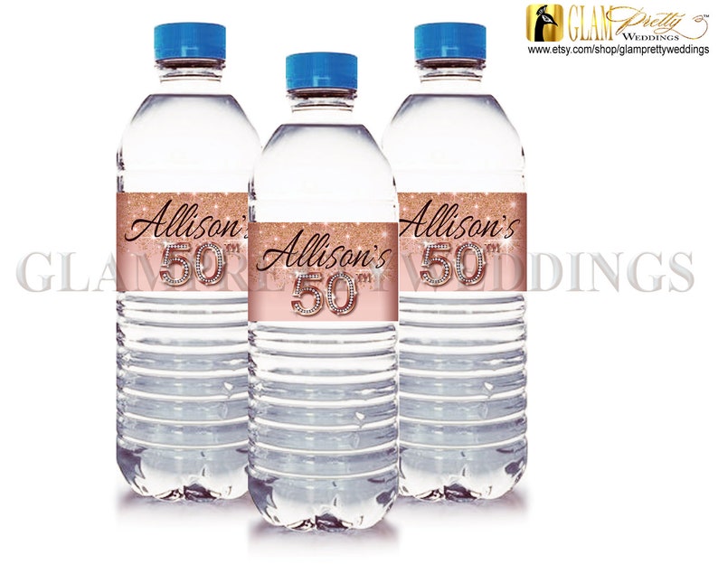 Printable 50th Milestone Birthday Water Bottle Label Deluxe | Etsy