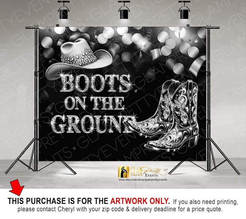 Silver Black White Boots on the Ground Line Dancing Backdrop, Cowgirl ...